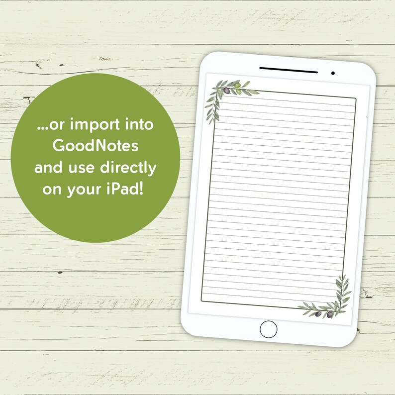 Cute Printable Olive Branch Stationery - Digital Note Paper - Instant ...