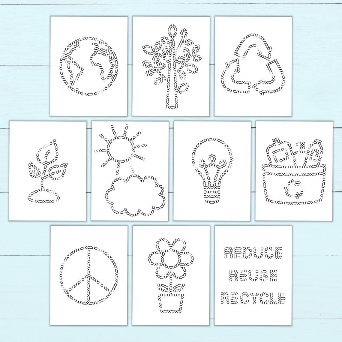 Earth Day Q-tip Tracing Sheets - Printable Preschool Worksheets for ...