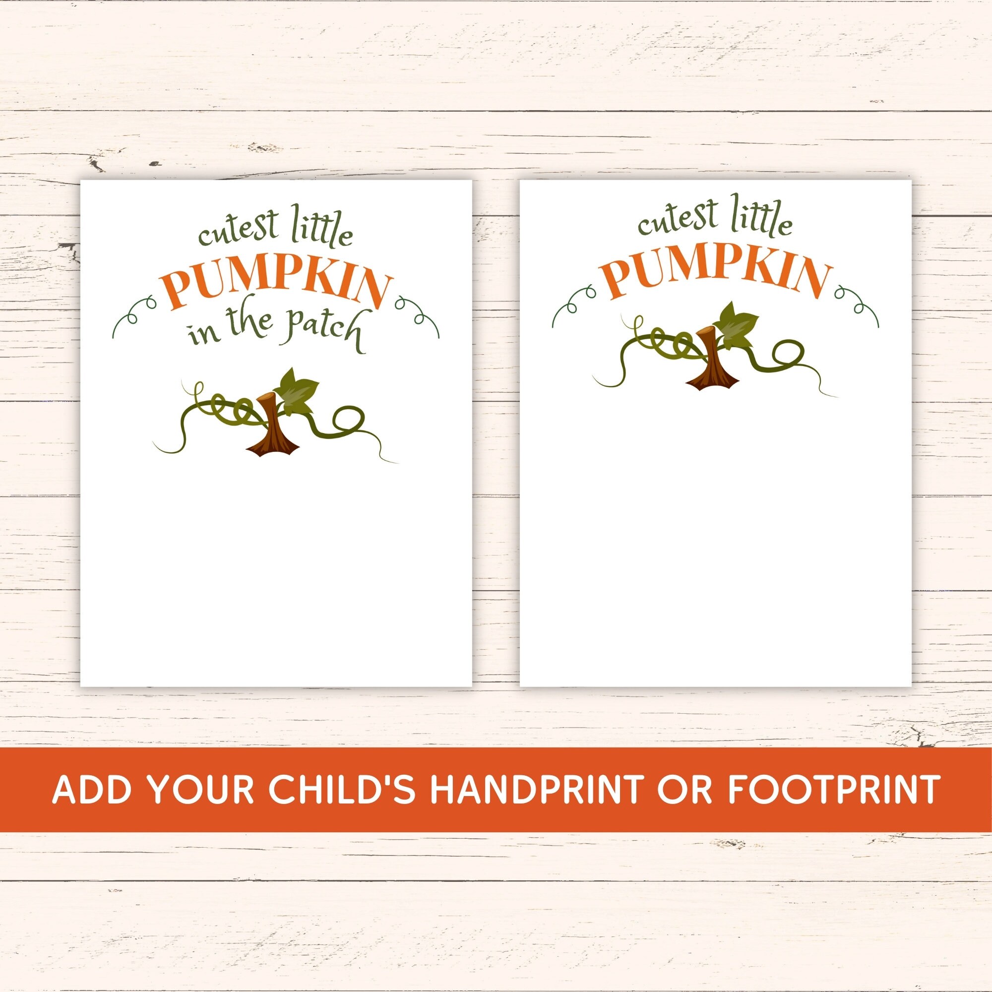 Printable "cutest Pumpkin in the Patch" Handprint + Footprint Art ...