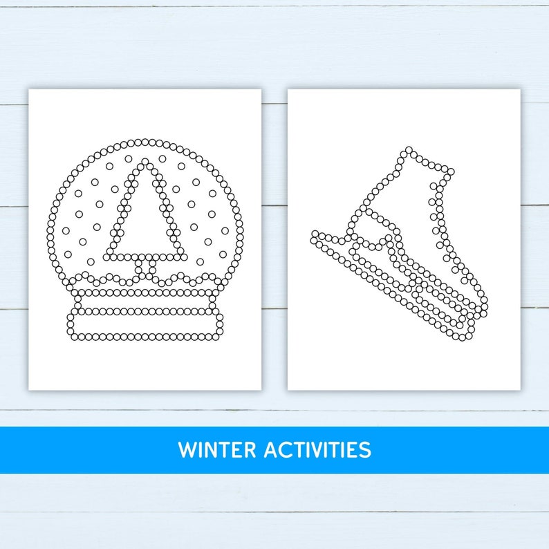 Winter Q-tip Tracing Sheets - Printable Preschool Worksheets for Fine ...
