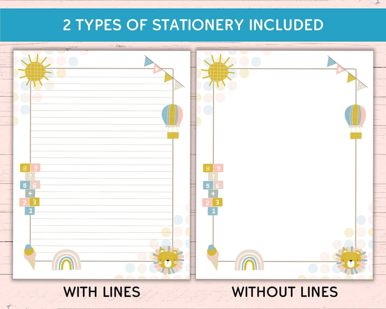 Cute Printable Baby Stationery Digital Note Paper Instant - Etsy