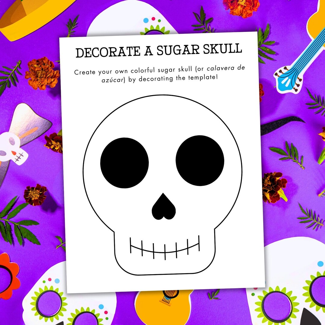 Printable Day of the Dead Mask - Dia De Los Muertos Craft - Decorate a ...