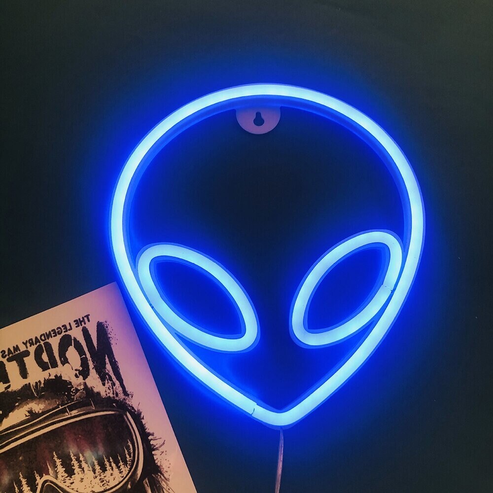 Alien LED Neon Sign / Alien Head Shaped Soft Night Light Bar | Etsy