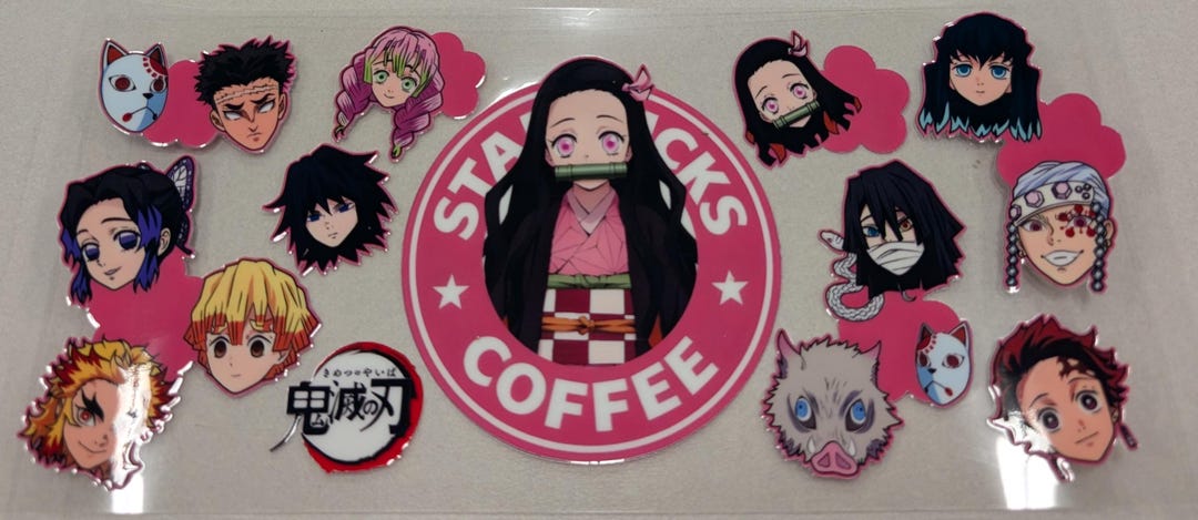 UVDTF Nezuko Cup Wrap, Ready to Use Glass Cup Wrap for Glass Can double ...