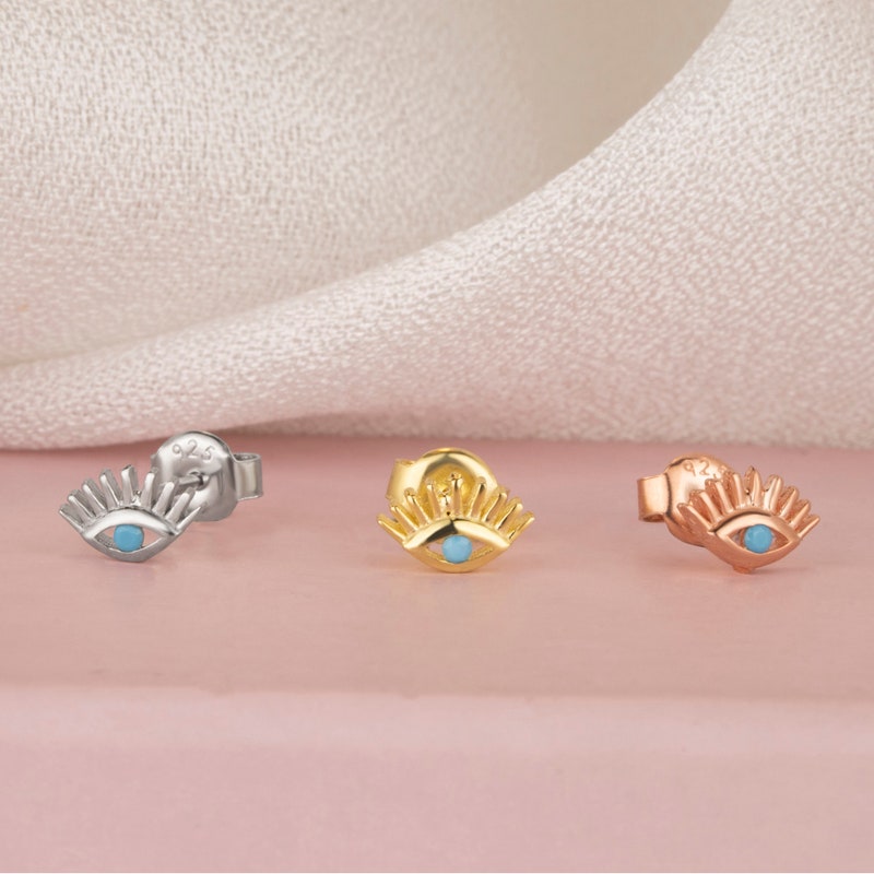 9ct Evil Eye Earrings - Etsy UK