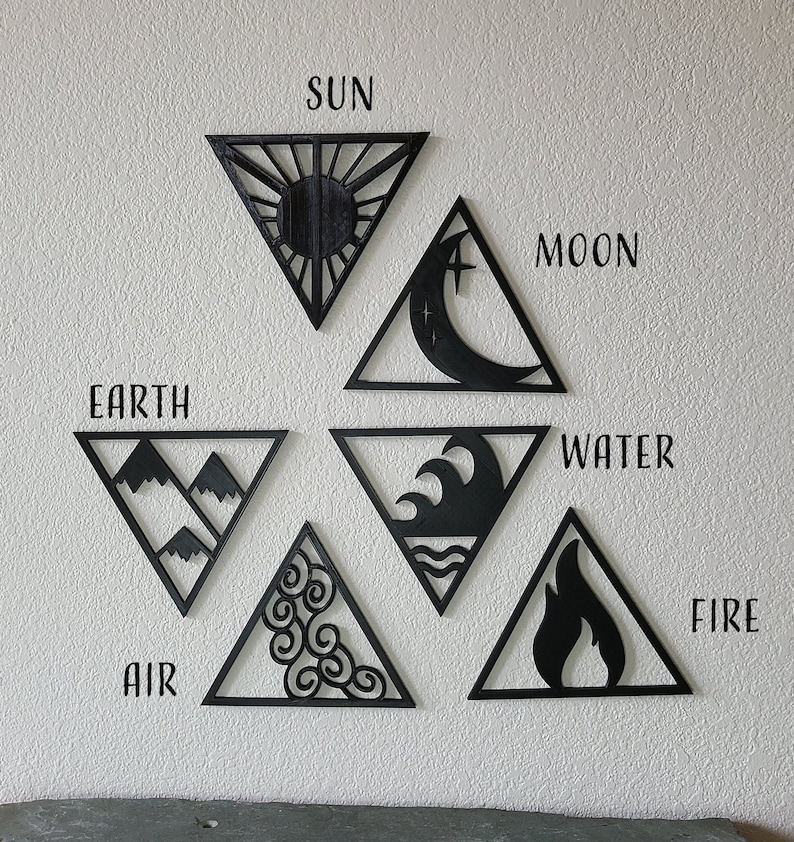 The Elements Wall Decor the Four Elements 3D Printed - Etsy