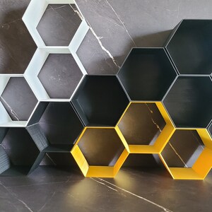 Honeycomb Display Shelf 3D Printed Hexagonal Display Shelf Rock and ...