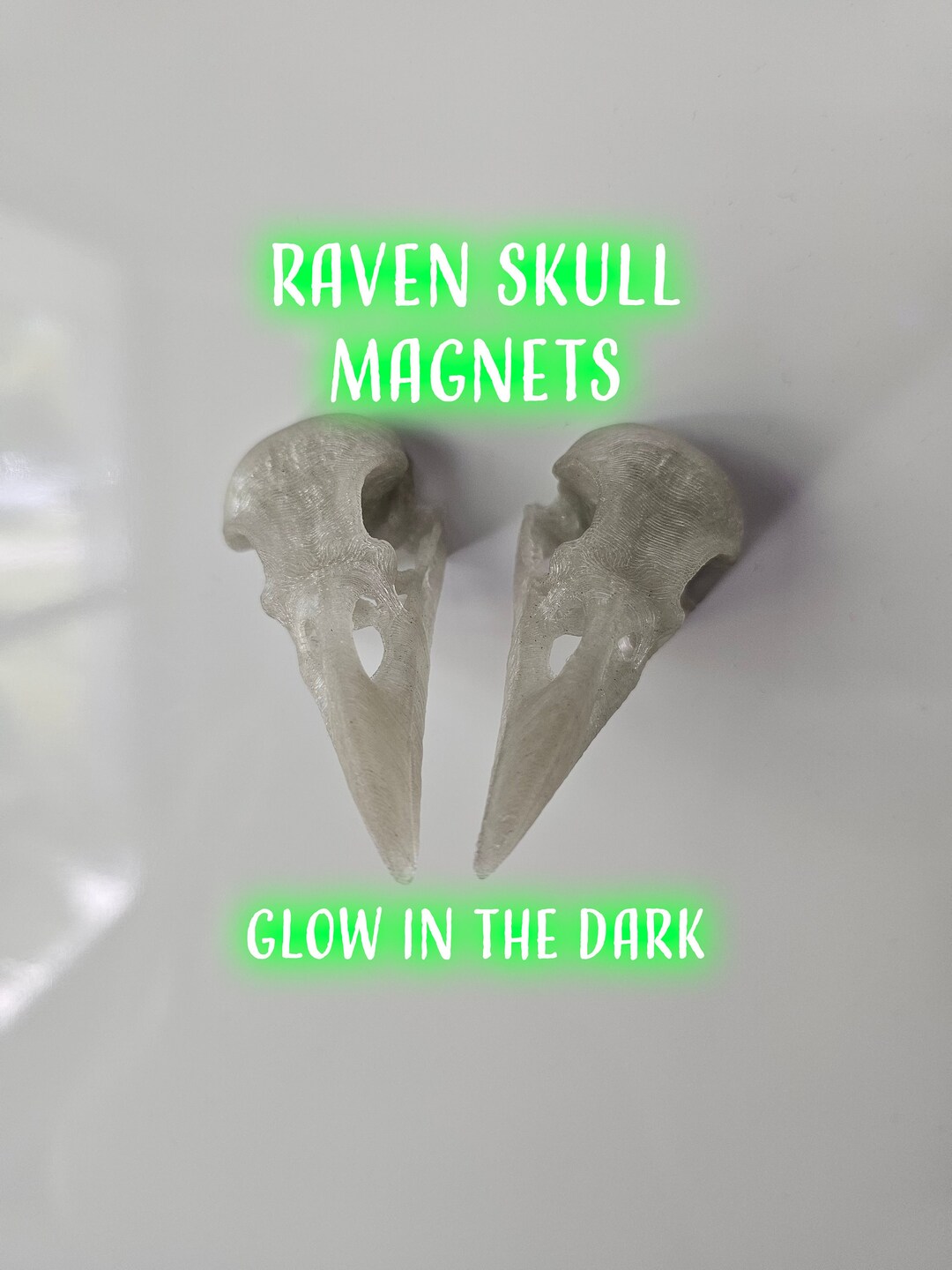 Raven Skull Magnets - Set of 2 - Glow in the Dark - Etsy