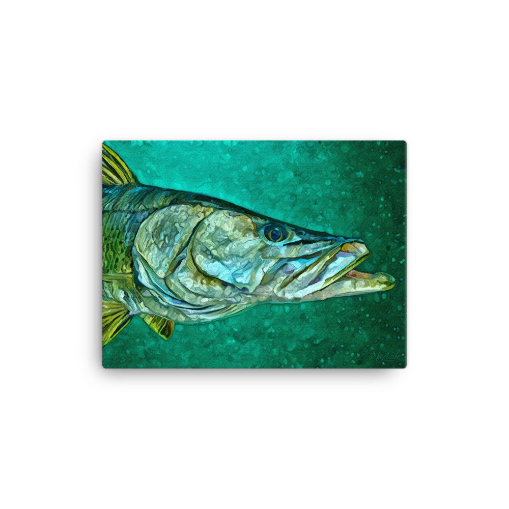 SNOOK Fish Inshore Fine Art Canvas Giclee Print - Florida Everglades ...