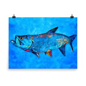 TARPON Fish Inshore Fine Art Canvas Giclee Print - Florida Everglades ...