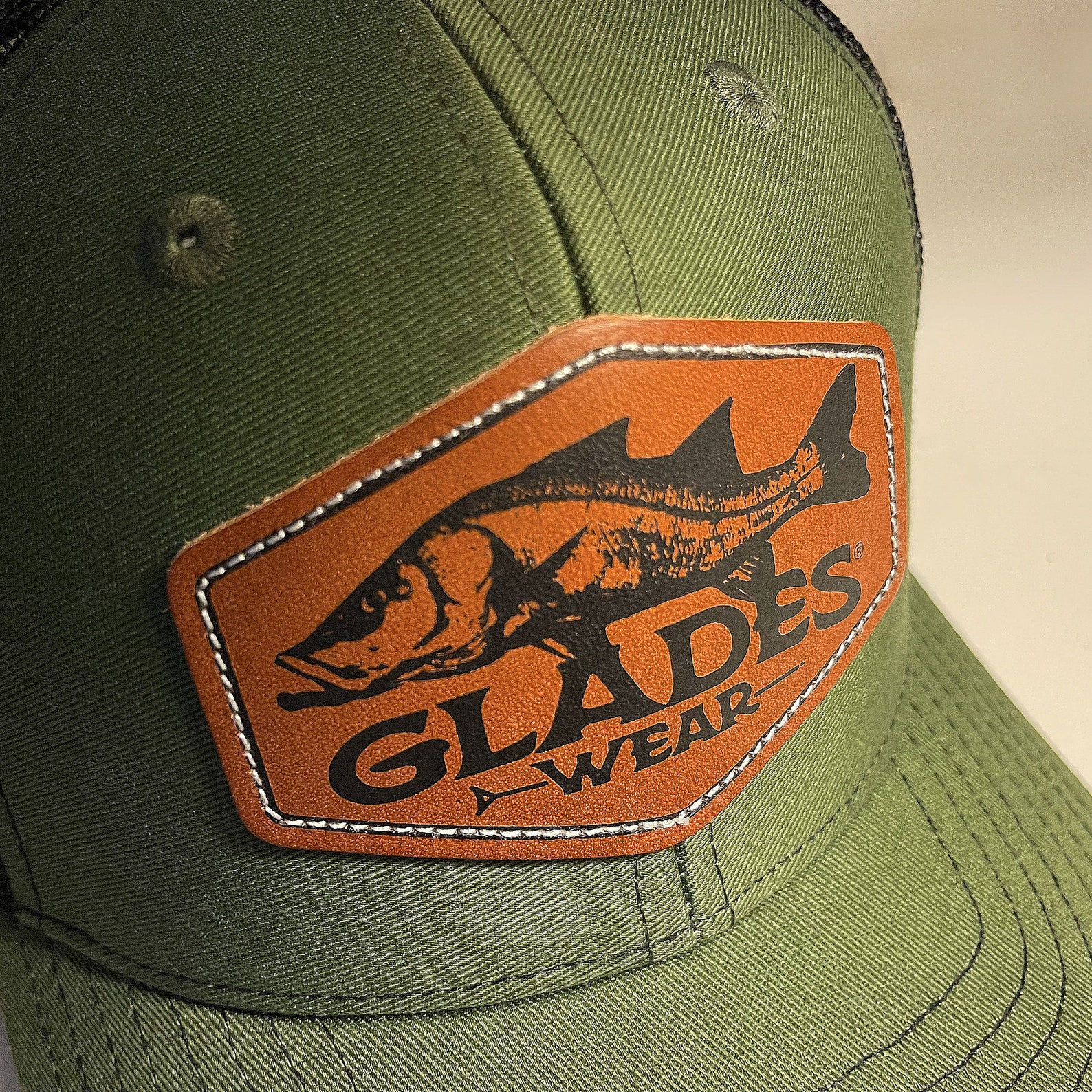 SNOOK Genuine Leather Patch Mesh Snap Back Trucker Hat for Men Women ...