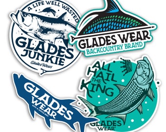 TARPON Fish Art Vinyl Sticker Decal, Fishing Art Print, Fishing Gifts ...