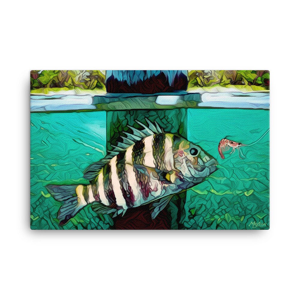 SHEEPSHEAD Ocean Fish Wall Art Print Fishing Wildlife Gifts for Men ...