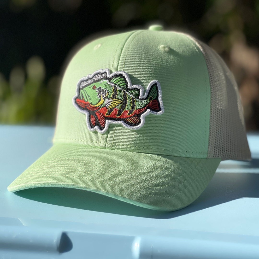 PEACOCK BASS Patch Mesh Snap Back Trucker Hat for Men Women - Etsy