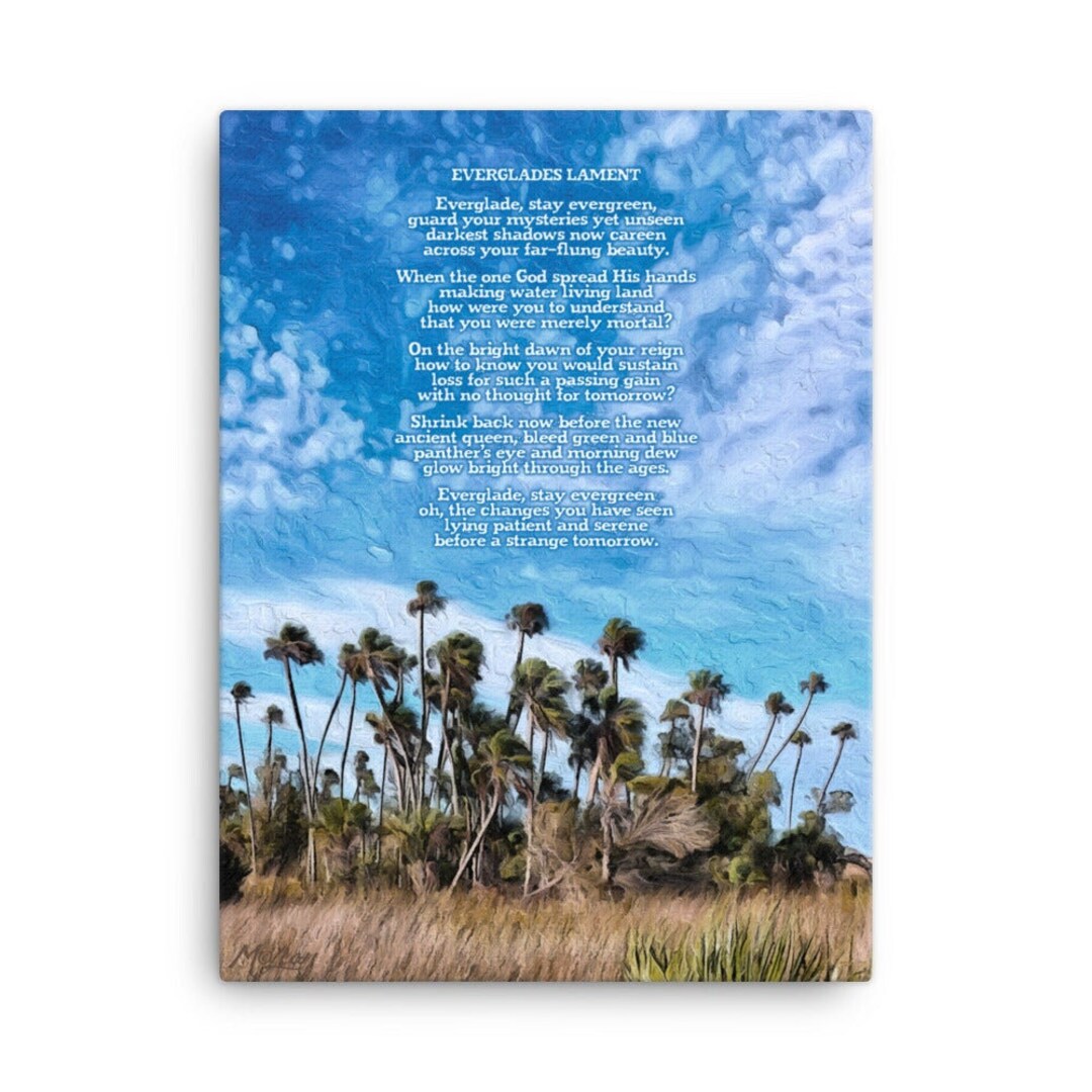 FLORIDA EVERGLADES National Park Poem Palm Tree Wall Art Print ...