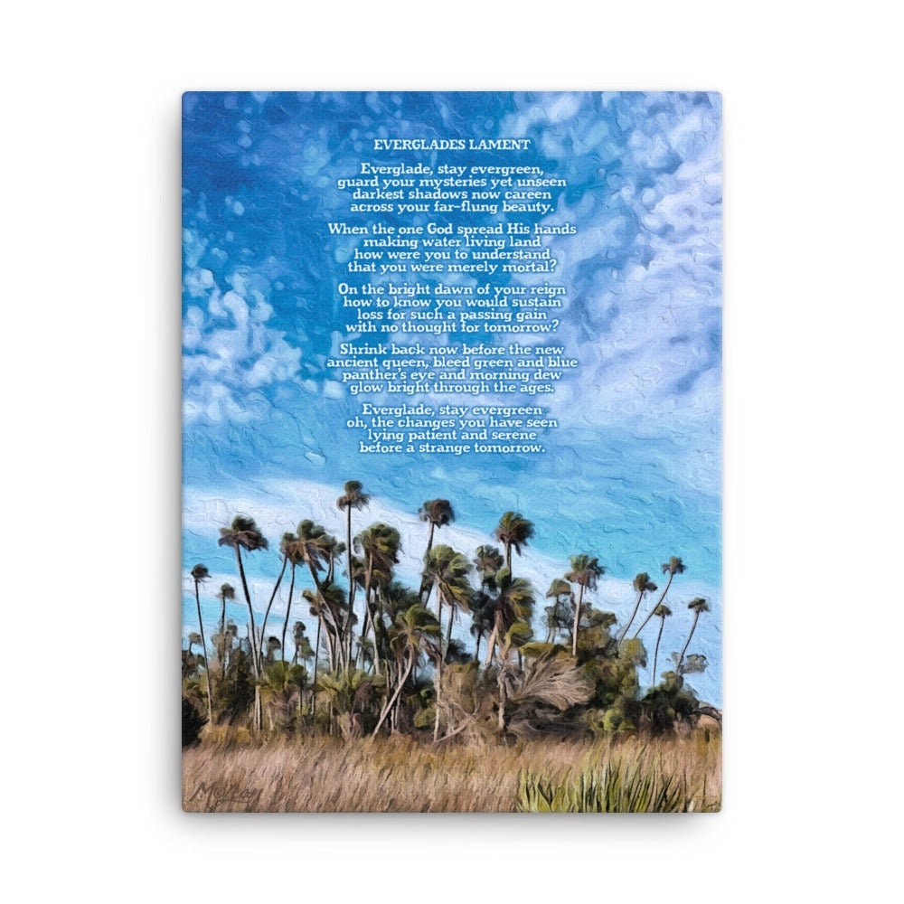 FLORIDA EVERGLADES National Park Poem Palm Tree Wall Art Print ...