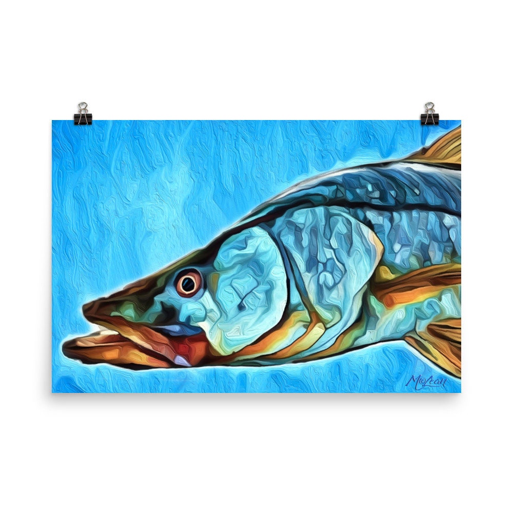 SNOOK Fish Inshore Fine Art Canvas Giclee Print - Florida Everglades ...