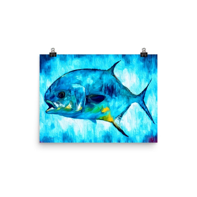 PERMIT Tropical Fish Fine Art Canvas Giclee Print - Florida Everglades ...