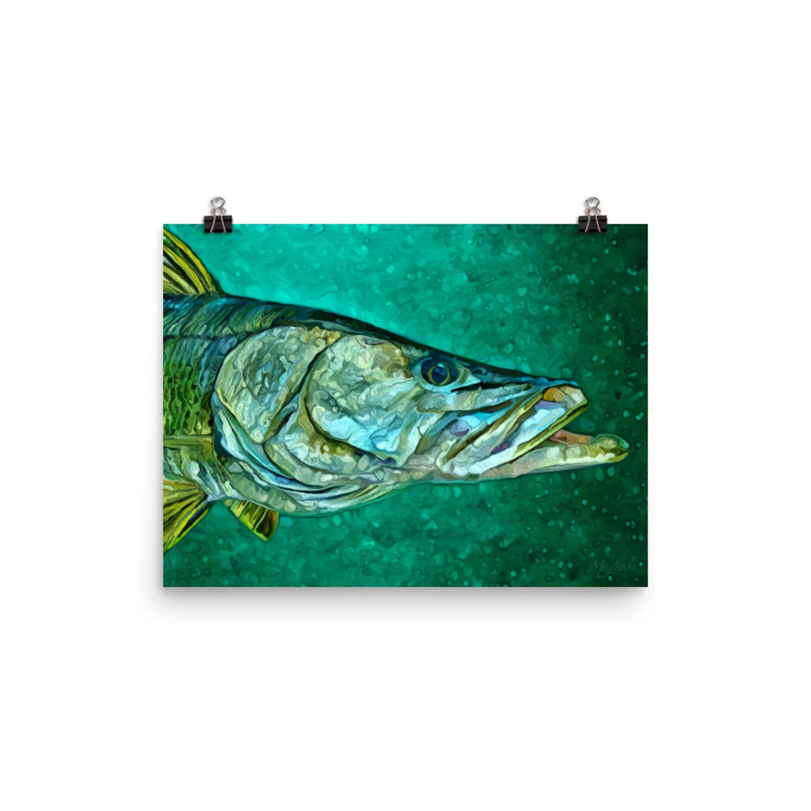 SNOOK Fish Inshore Fine Art Canvas Giclee Print - Florida Everglades ...