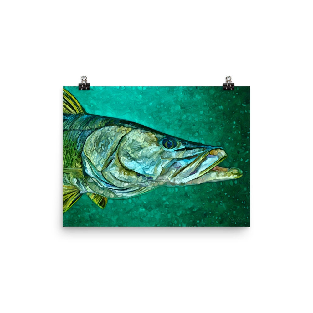 SNOOK Fish Inshore Fine Art Canvas Giclee Print - Florida Everglades ...