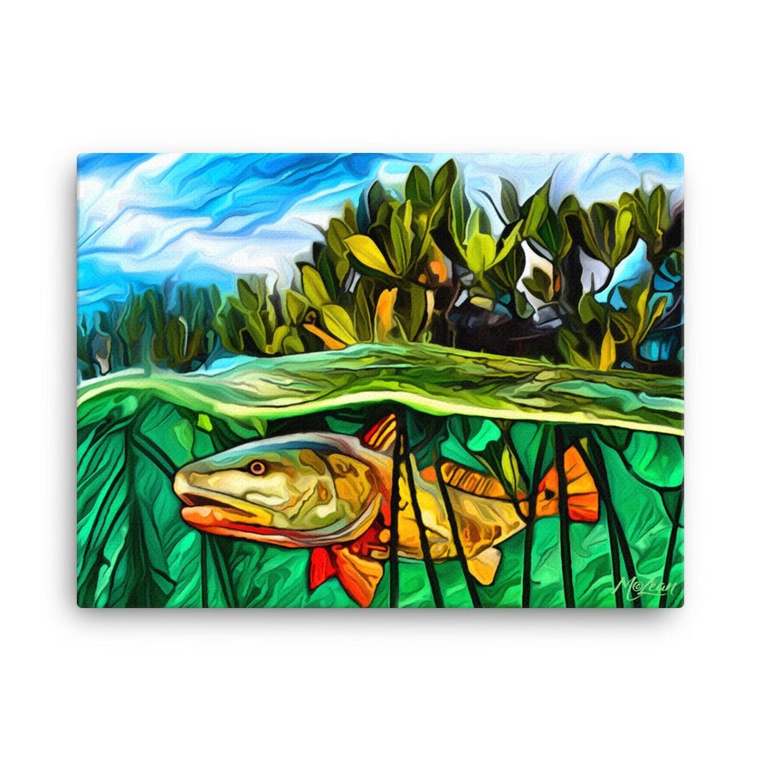 REDFISH red Drum Ocean Fish Wall Art Print Fishing - Etsy