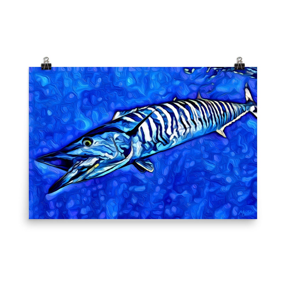 WAHOO Ocean Fish Wall Art Print Fishing Wildlife Gift for - Etsy