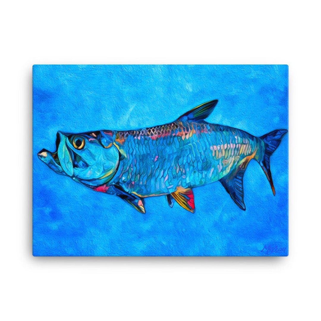 TARPON Fish Inshore Fine Art Canvas Giclee Print - Florida Everglades ...