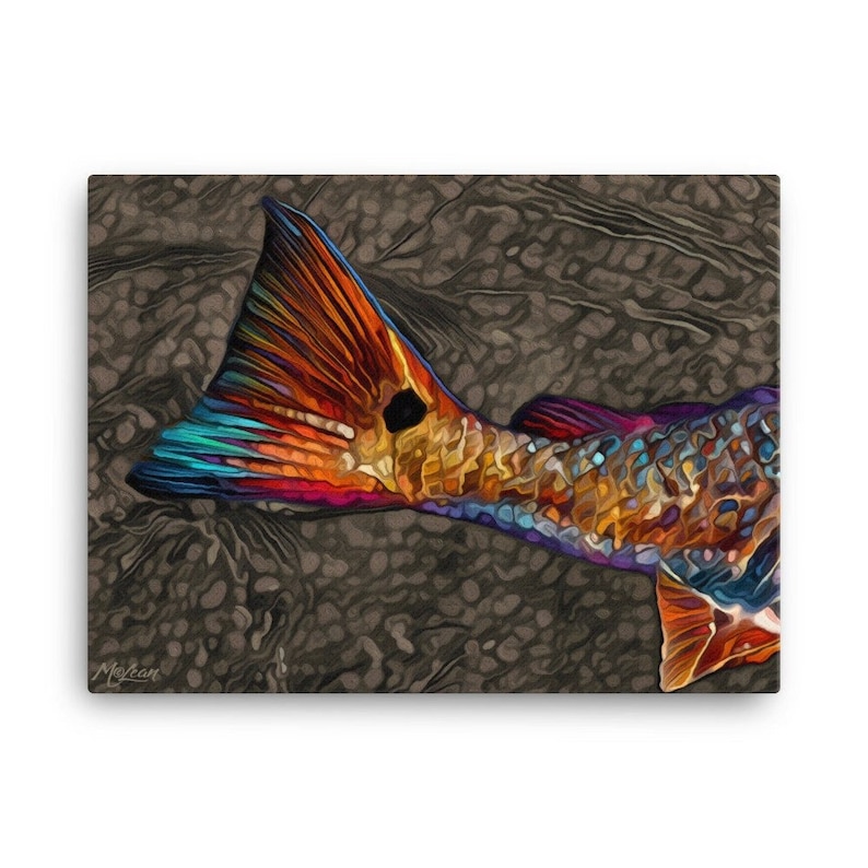 REDFISH (red Drum) Ocean Fish Wall Art Print - Fishing Wildlife Gifts ...