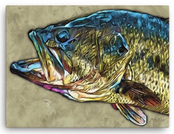 LARGEMOUTH BASS Freshwater Fish Wall Art Print Fishing - Etsy