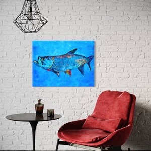 TARPON Fish Inshore Fine Art Canvas Giclee Print - Florida Everglades ...