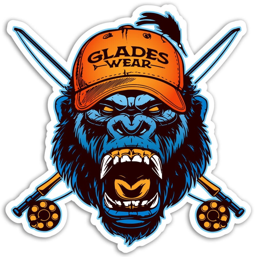 EVERGLADES Skunk Ape Fish Art Vinyl Sticker Decal - Fishing Art Print ...