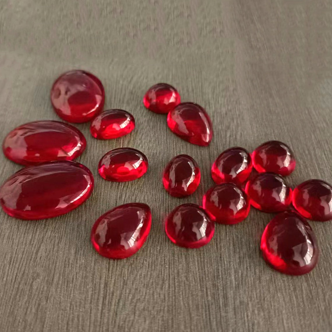 10 Red Glass Cabochons: Oval, Round, Water Drop - Jewelry Making - Etsy