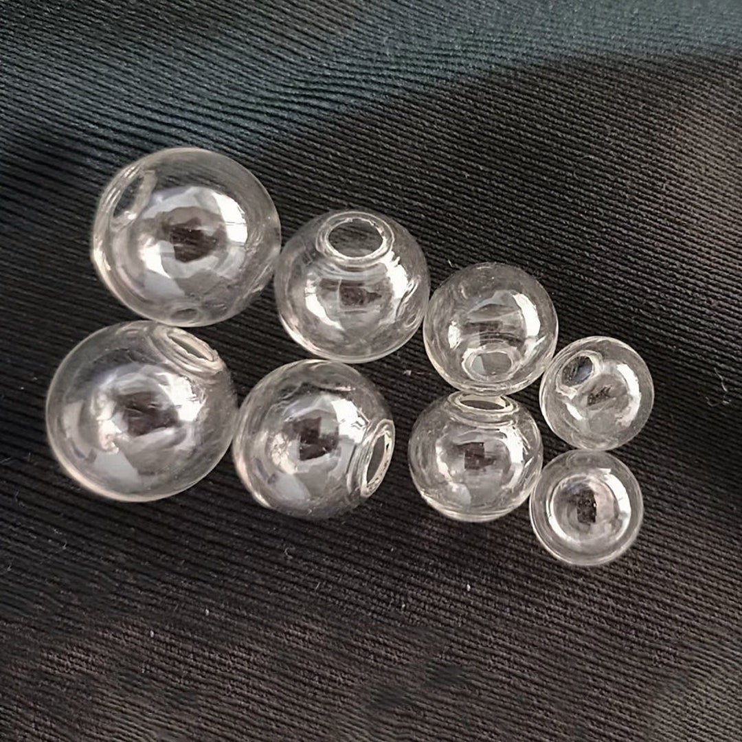 50pcs 12-18MM Transparent Glass Ball Charm, Clear Crystal Ball Pendant ...