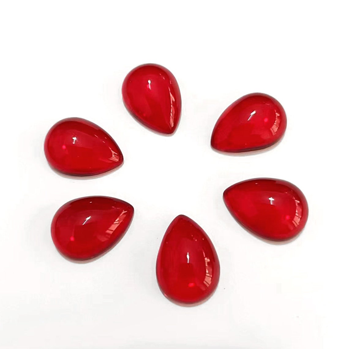10 Red Glass Cabochons: Oval, Round, Water Drop - Jewelry Making - Etsy