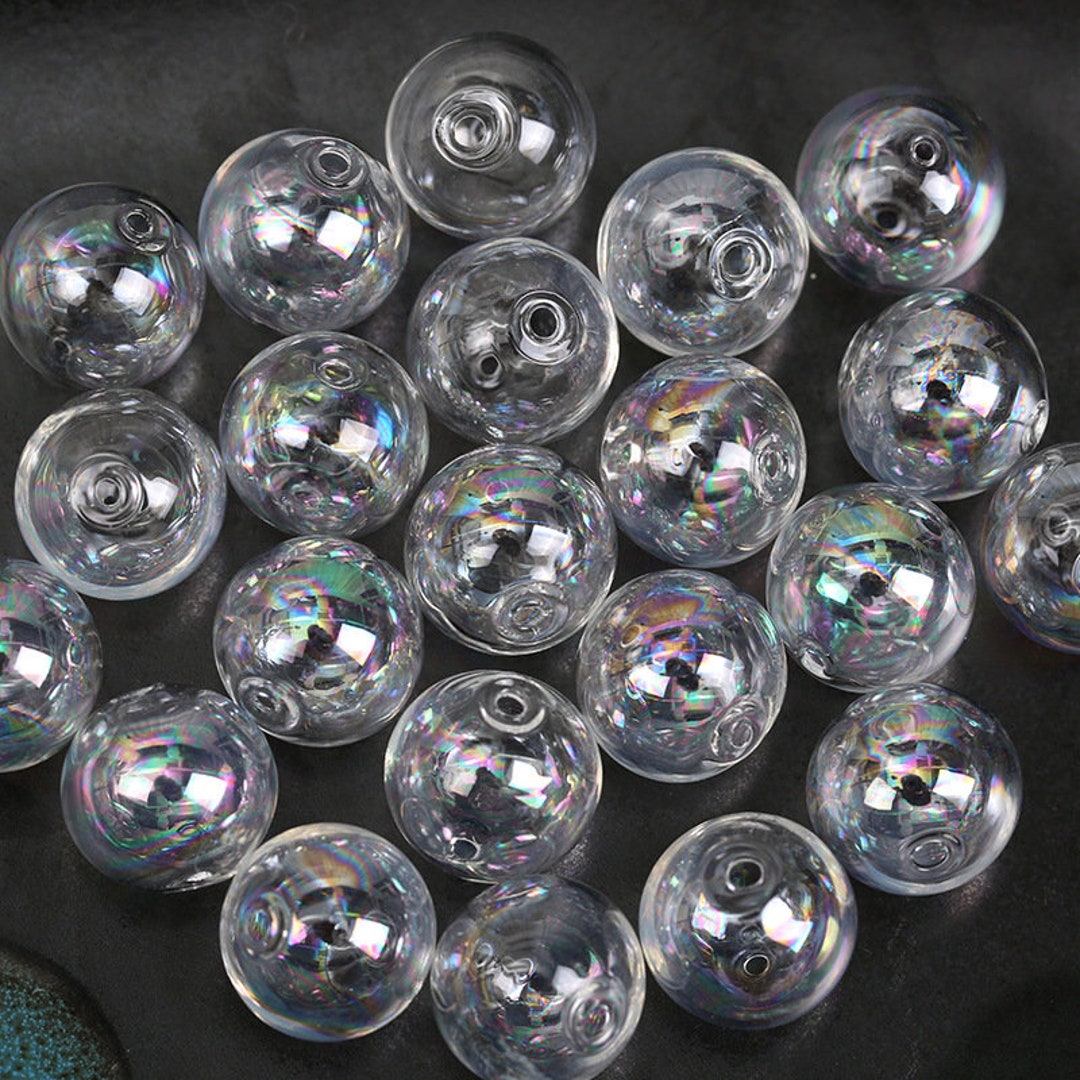 20pcs AB Color Double Hole Crystal Glass Ball, 6-30mm Bubble Glass Ball ...