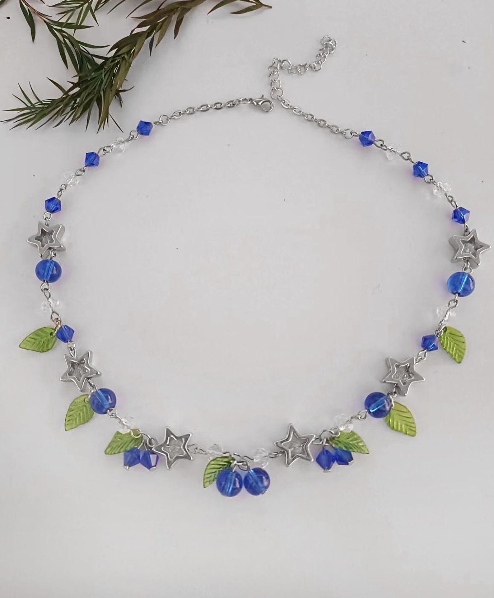 Blueberry Necklace and Earrings Set: Glass Bead Jewelry - Etsy
