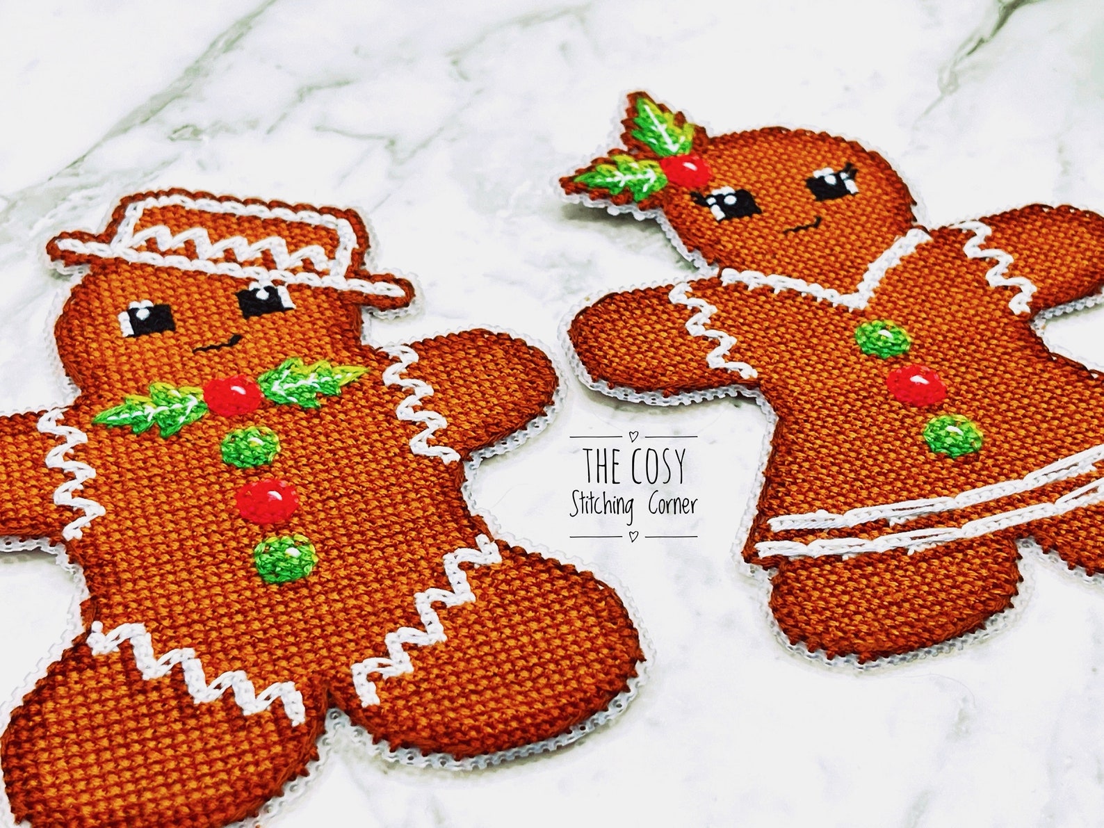 Cute Cross Stitch Pattern PDF, Gingerbread Family, Gingerbread Couple ...