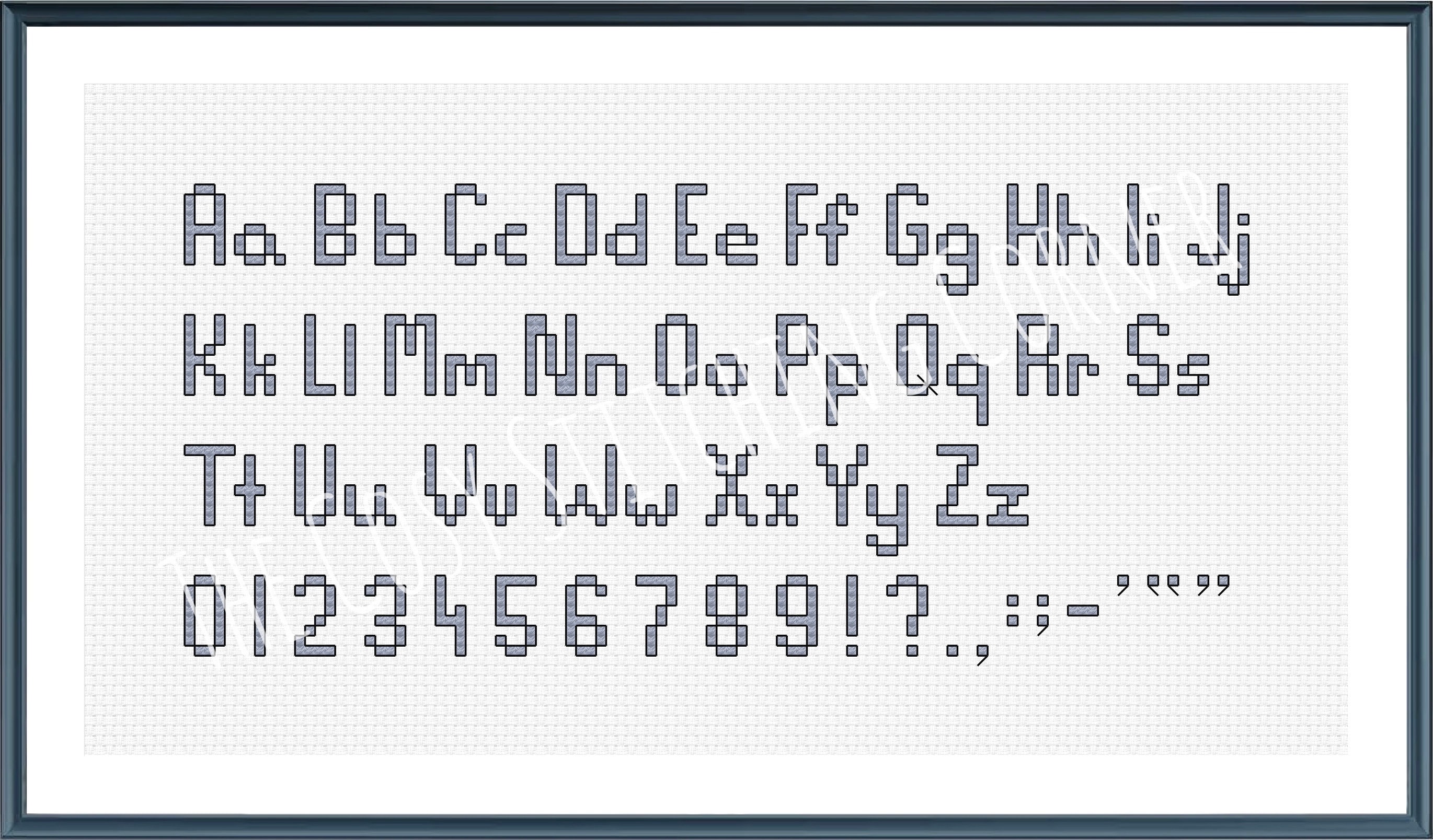 Counted Cross Stitch Alphabet, Alphabet Cross Stitch Pattern Printable ...