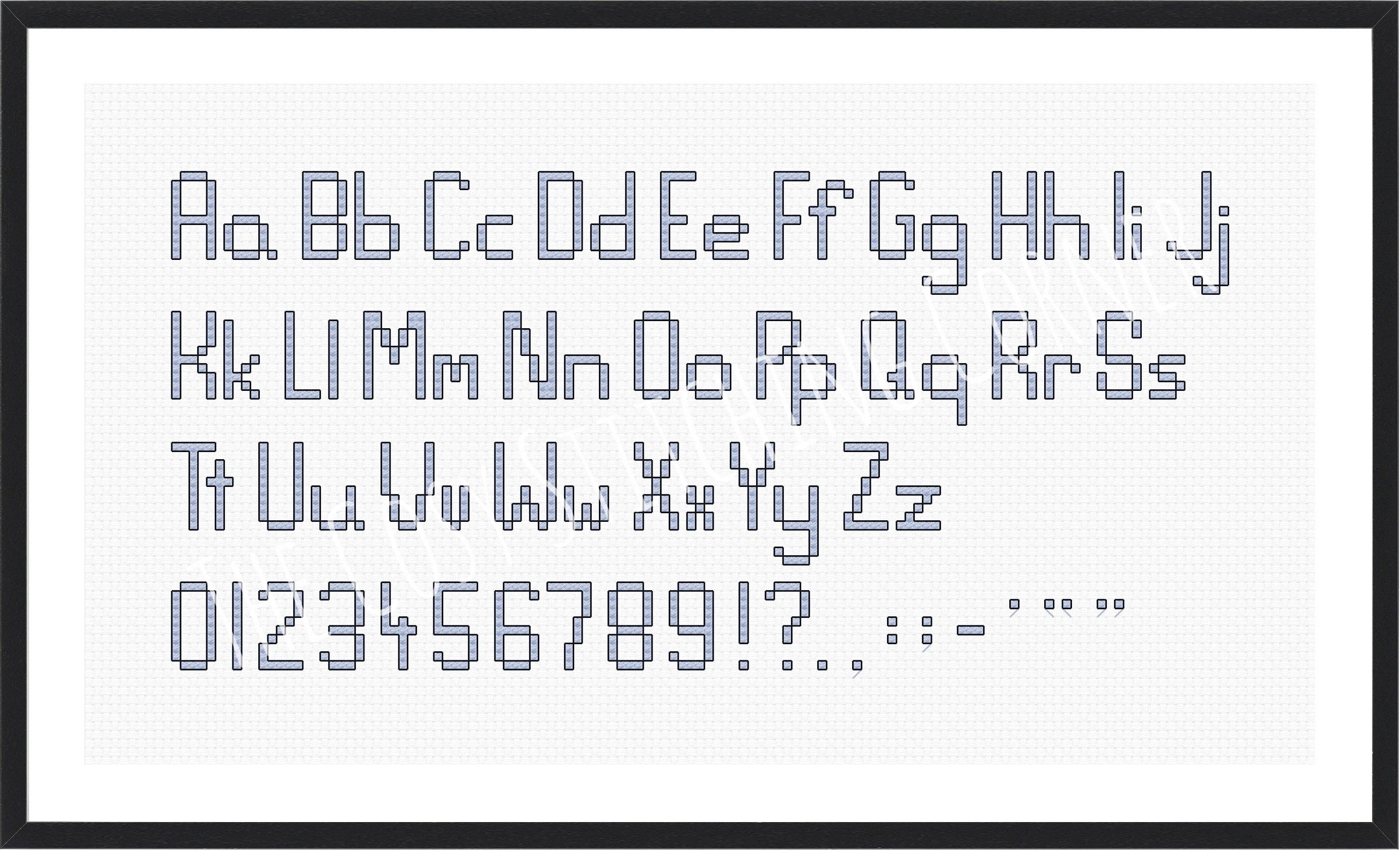 Cross Stitch Font, Cross Stitch Font Small, Cross Stitch Font Pattern ...