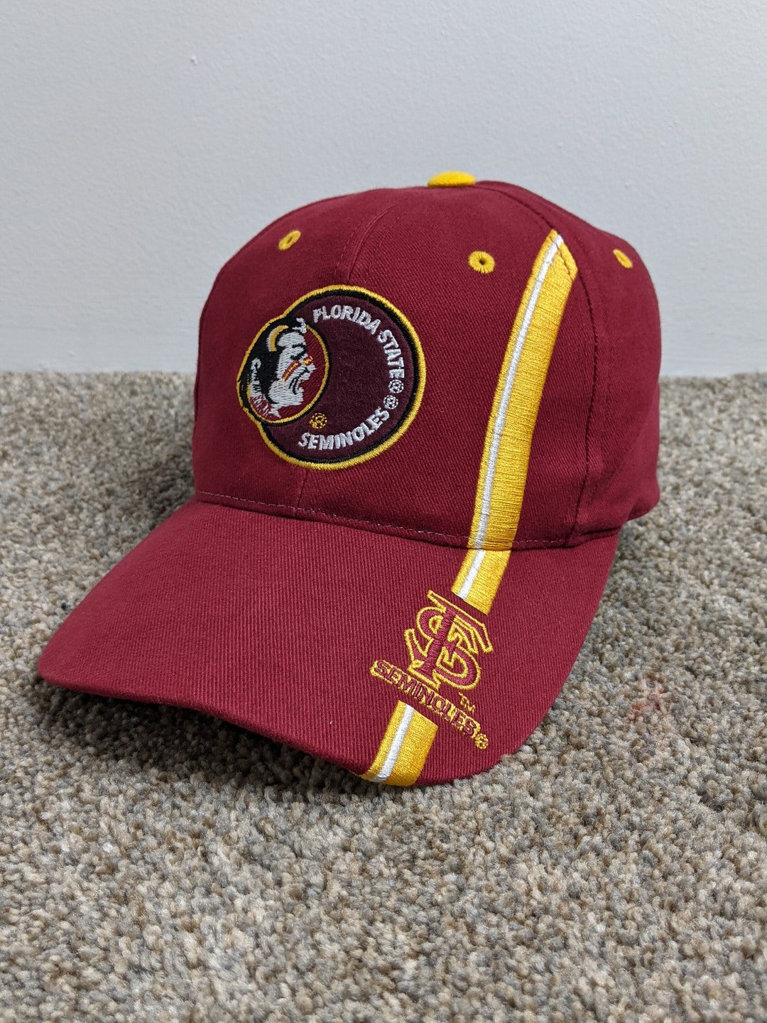 Vintage 90's Florida State University Seminoles Velcro Strapback Hat ...