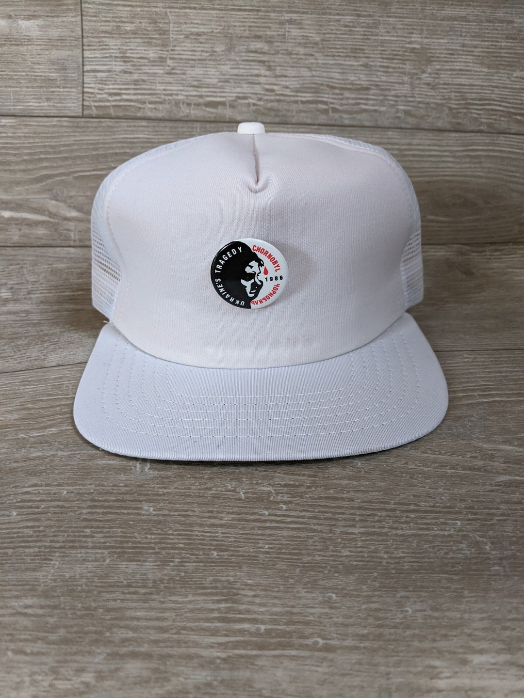 Vintage 80's 1986 Chernobyl Ukraine Pin Snapback New Era Trucker Hat ...