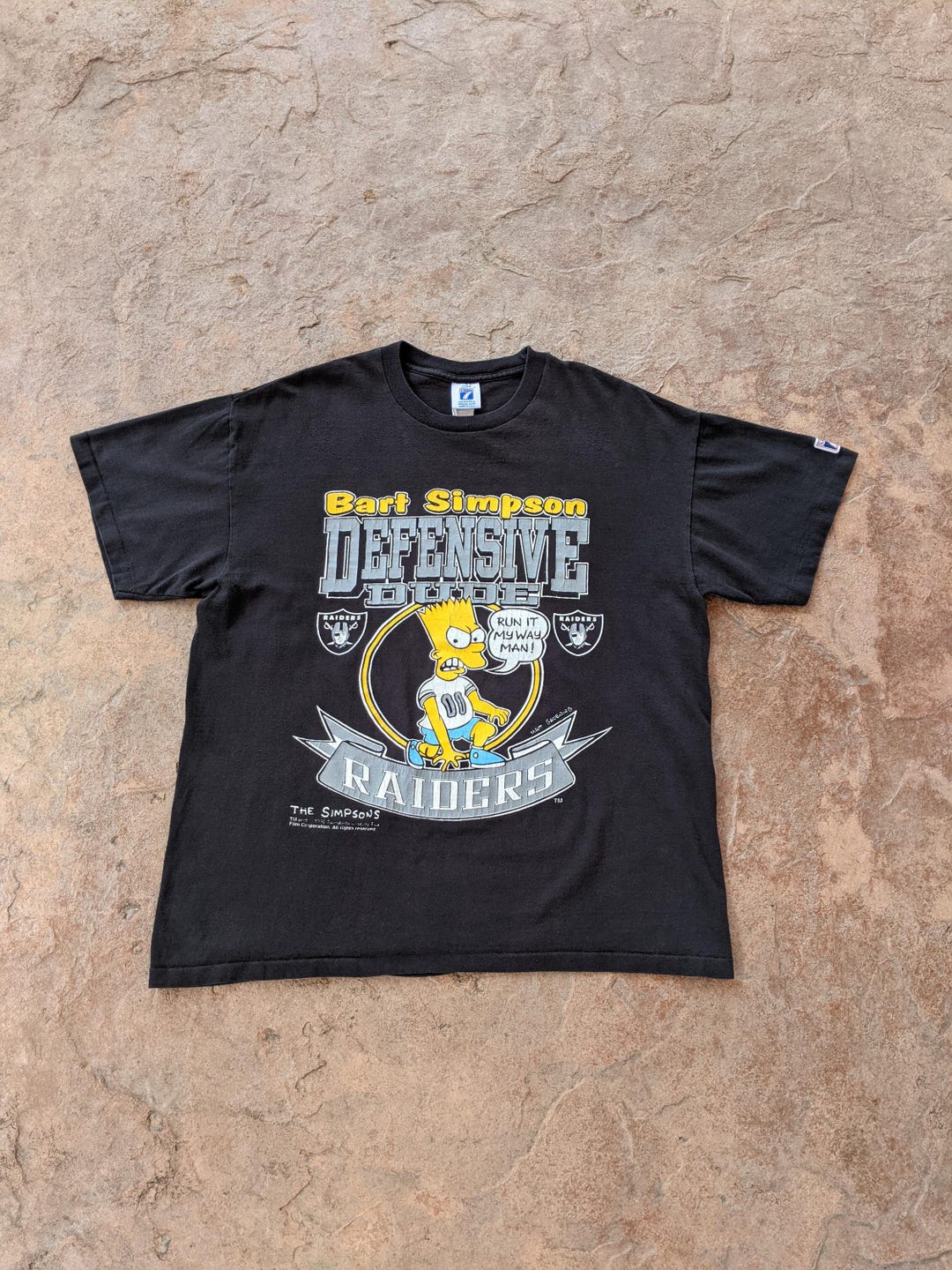 Vintage 90's 1990 Los Angeles Raiders Bart Simpson the Simpsons ...