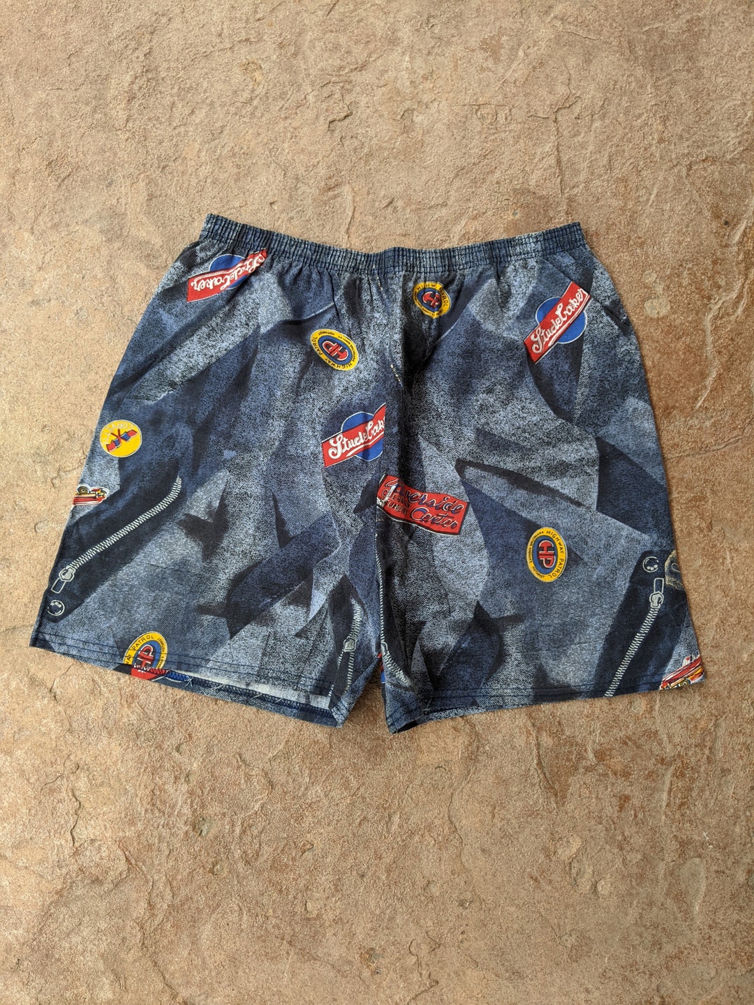 Vintage 80's Studebaker Corvette Mens Denim Jeans Colored Shorts Hat ...