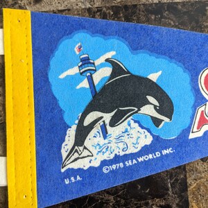 Vintage 70's 1978 Seaworld Shamu Killer Whale Orca Pennant Flag Tshirt ...
