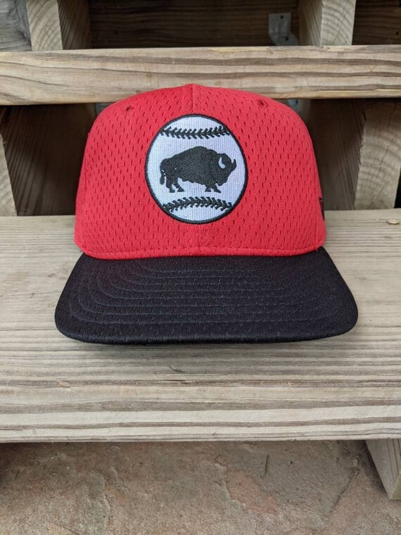 Buffalo Bisons Logo New Era 59FIFTY Black Cap Hat 7 5… - Gem