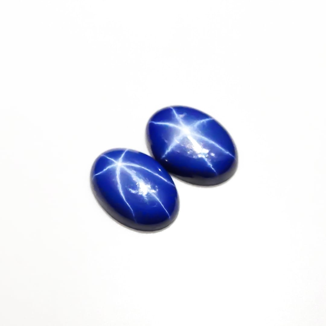Blue Star Sapphire Cabochons, Lab Created Blue Star Gemstone, Star ...