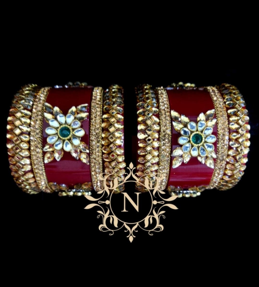 Kundan Bangle Se Rajasthani Chuda Set Rajwadi Chuda Indian Wedding ...