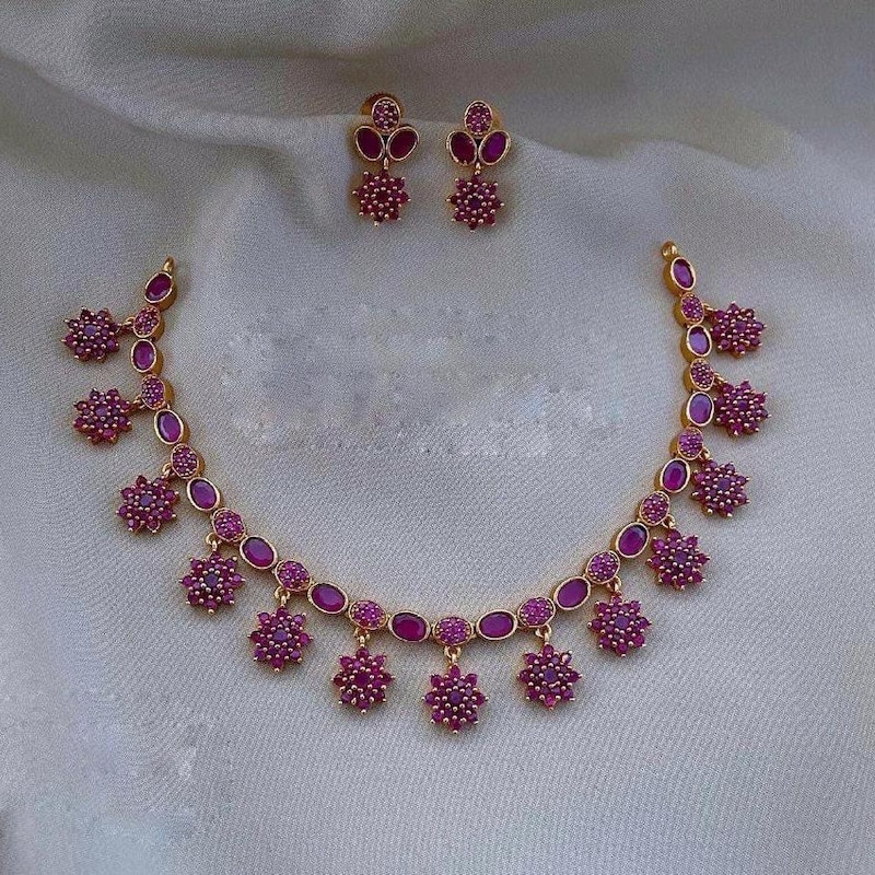 Indian Ruby Necklace - Etsy