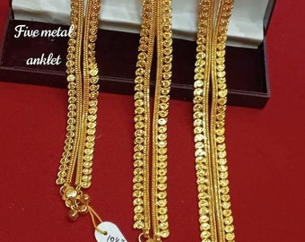 Bridal Polki Gold Plated Anklet Pair/payal/moti Payal/jhanjran/panjeb ...