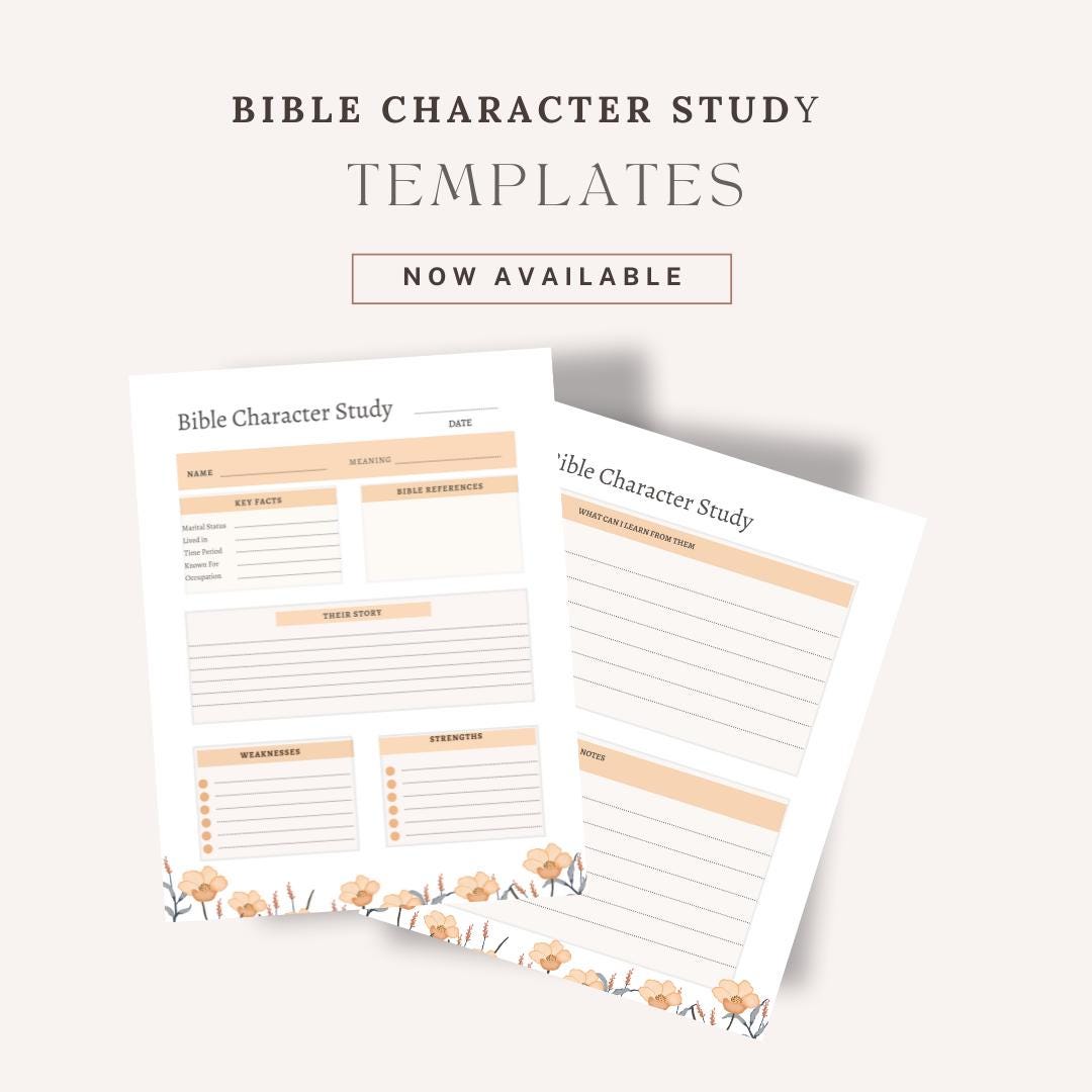 Bible Character Study Pintable Template - Etsy